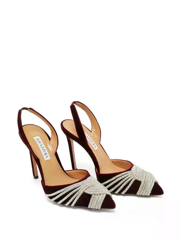 AQUAZZURA Gatsby Embellished Slingback Pumps