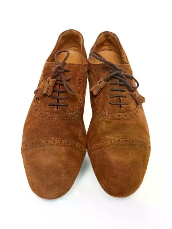 Gucci Brogue Lace-up Suede Shoes