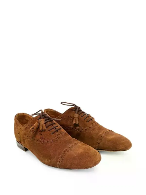 Gucci Brogue Lace-up Suede Shoes