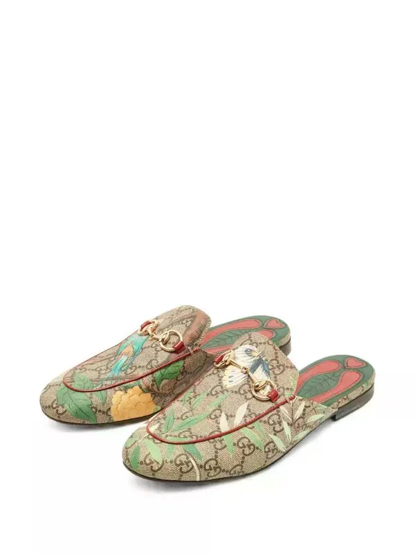 Gucci Princetown Horsebit-detail Mules With Floral Print