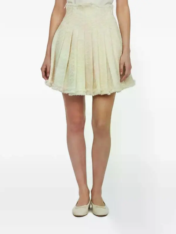 Balmain Tweed Pleated Mini Skirt