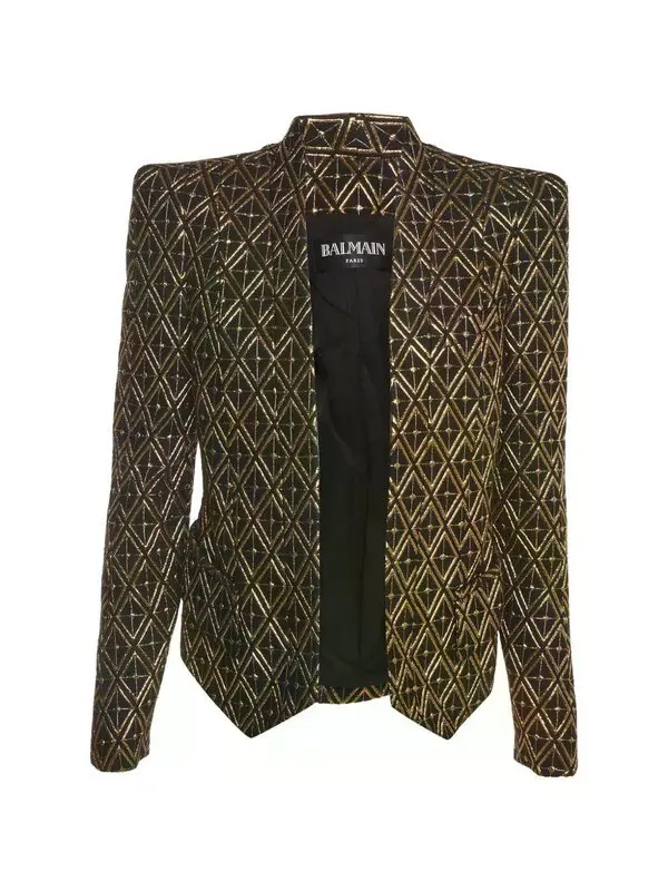 Balmain Geometric Diamond Jacquard Blazer