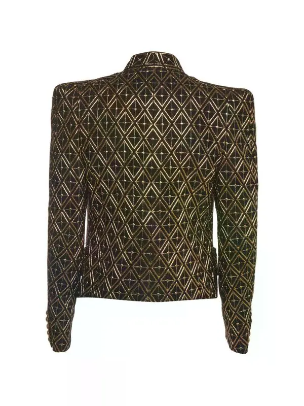 Balmain Geometric Diamond Jacquard Blazer
