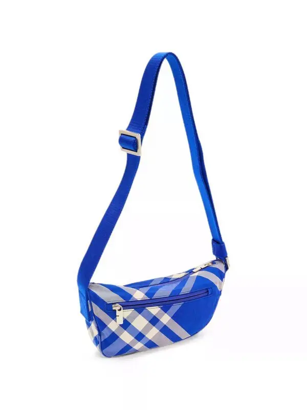 Burberry Shield Zip Check-pattern Crossbody Bag