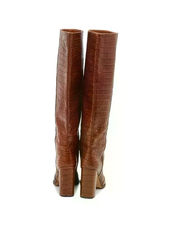 Paris Texas Croc-embossed Knee-length Boots