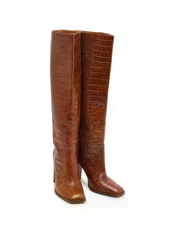 Paris Texas Croc-embossed Knee-length Boots