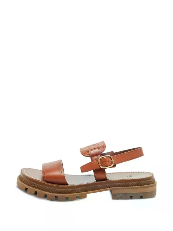 Celine Triomphe Motif Chunky Slingback Sandals