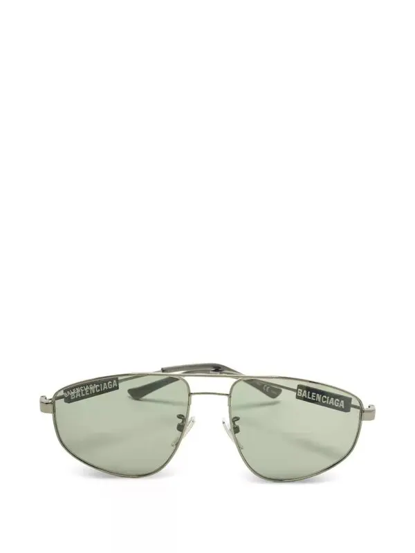 Balenciaga Double-bridge Pilot Sunglasses - Silver