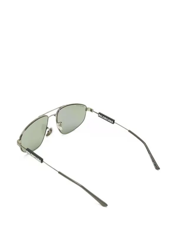 Balenciaga Double-bridge Pilot Sunglasses - Silver