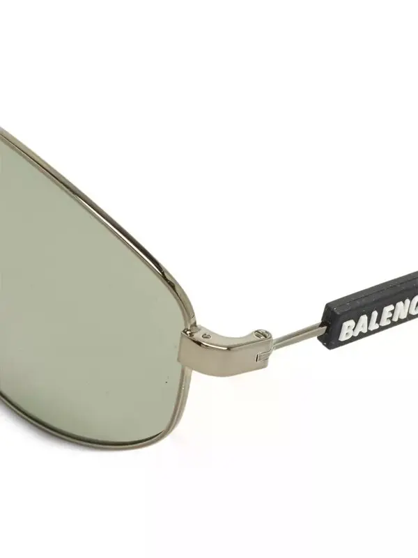 Balenciaga Double-bridge Pilot Sunglasses - Silver