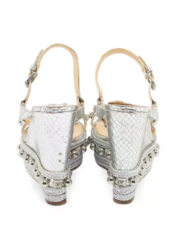 CHRISTIAN LOUBOUTIN Cataclou Snakeskin-embossed Wedge Sandals