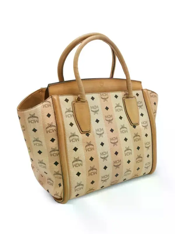Mcm Visetos Leather-trim Tote Bag