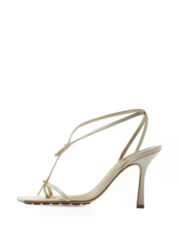 Bottega Veneta Stretch T-strap Sandals - Neutrals