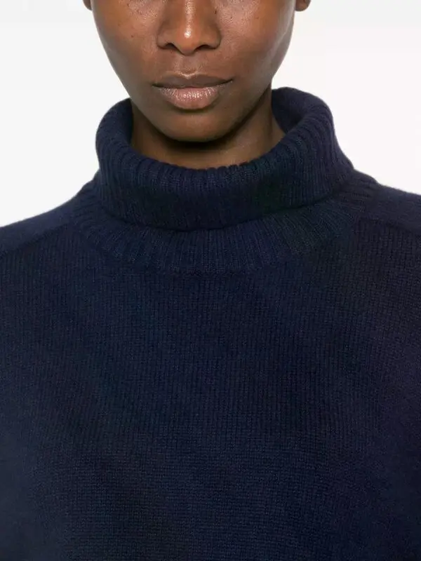 BEYOU Ribbed-knit Roll-neck Sweater