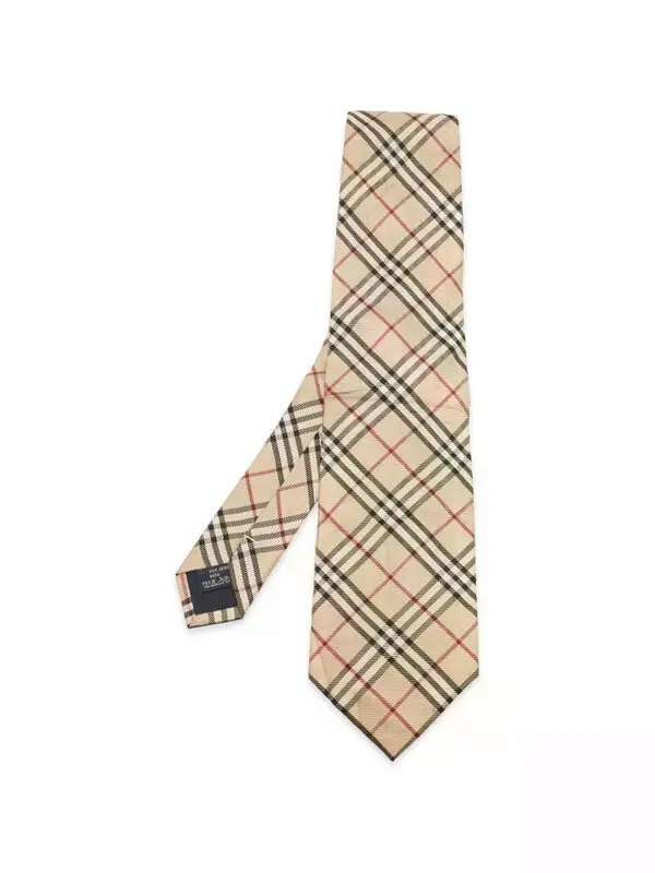 Burberry Check Patterned Silk Tie - Neutrals