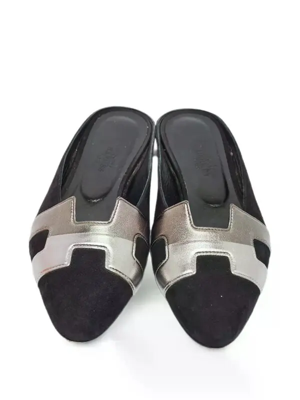 Hermès Roxane Mules With Metallic Trim
