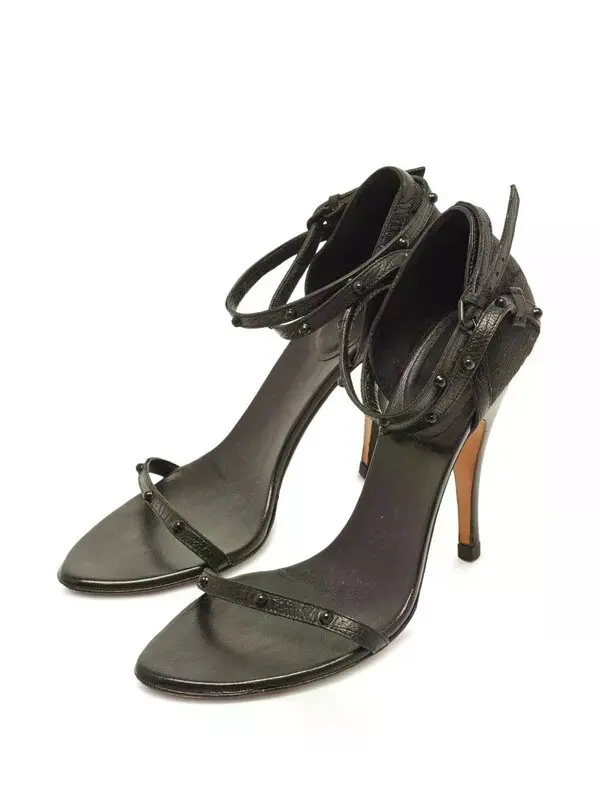 Gucci Studded Gg Canvas Stiletto Sandals