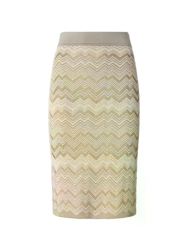 Missoni Chevron Wool And Viscose Mini Skirt - Neutrals