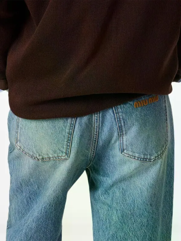 Miu Miu Five-pocket Washed Denim Jeans
