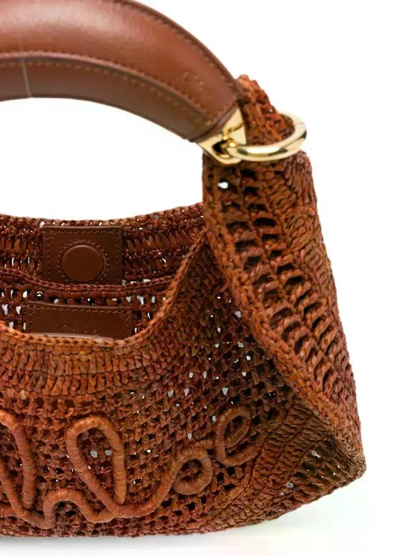 Chloé Summer Banana Raffia Top-handle Tote Bag