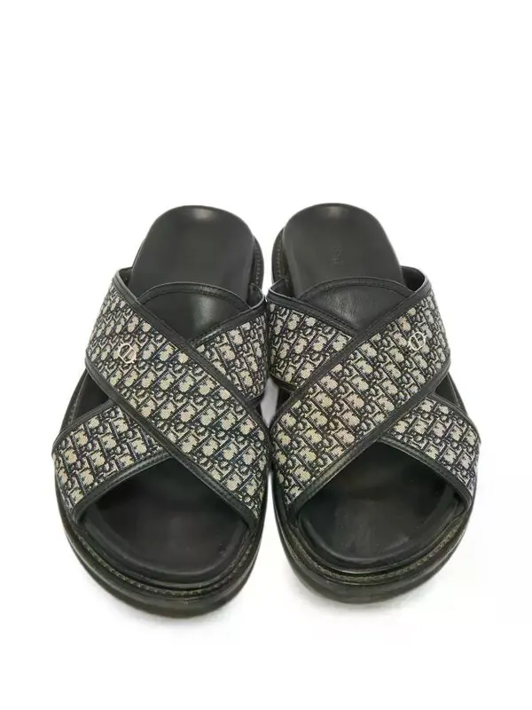 Dior Alias Oblique Canvas Slide Sandals