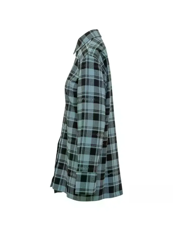 Off-White Check Pleated Dress
