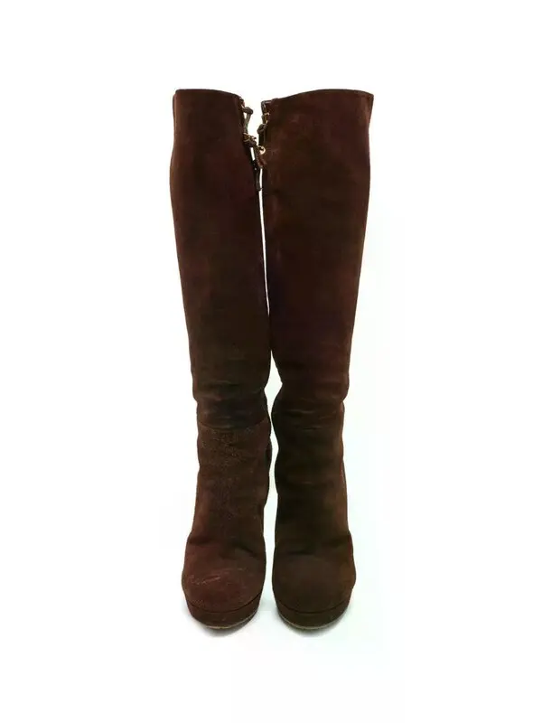 Gucci Suede Platform Knee-high Boots