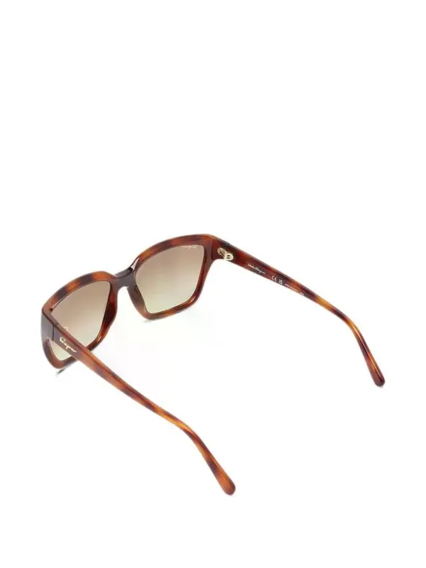 FERRAGAMO Logo-lettering Tortoiseshell-effect Sunglasses