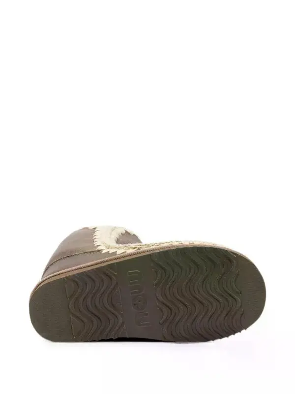 Mou Crochet-trim Metallic Finish Boots