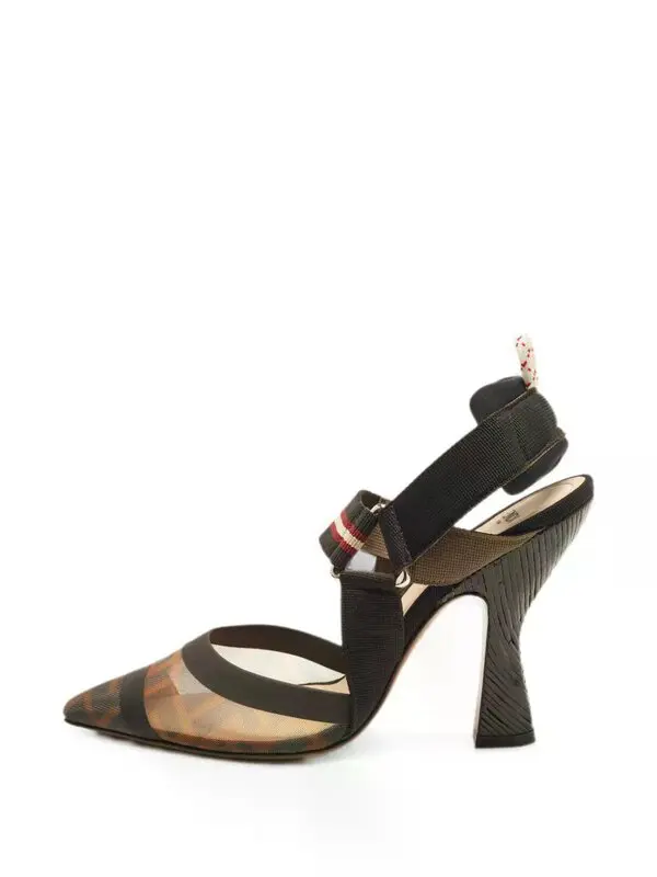 Fendi Colibri Zucca Mesh Slingback Pumps