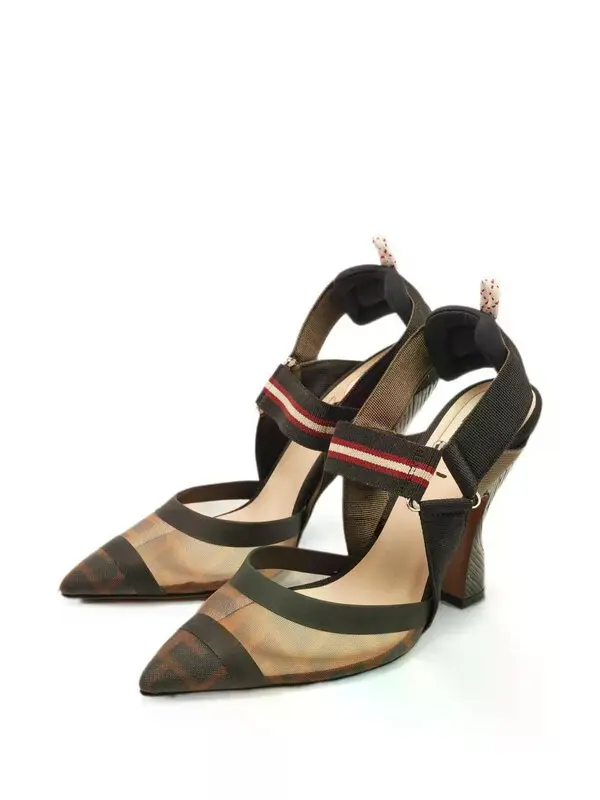 Fendi Colibri Zucca Mesh Slingback Pumps