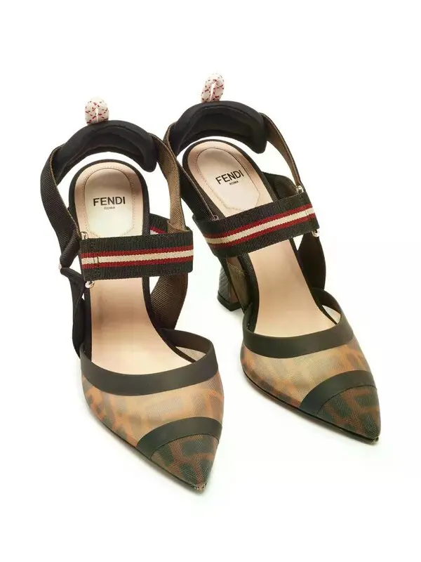 Fendi Colibri Zucca Mesh Slingback Pumps