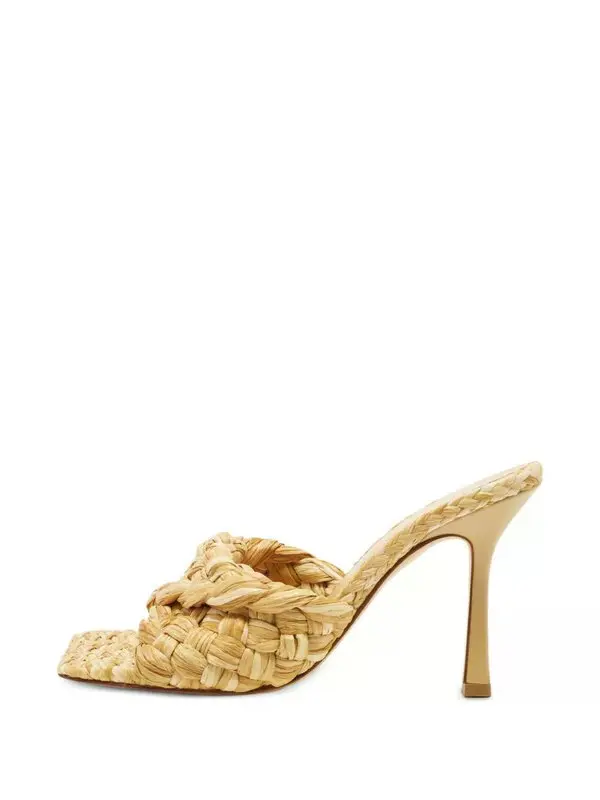 Bottega Veneta Lido Raffia Woven Sandals - Neutrals