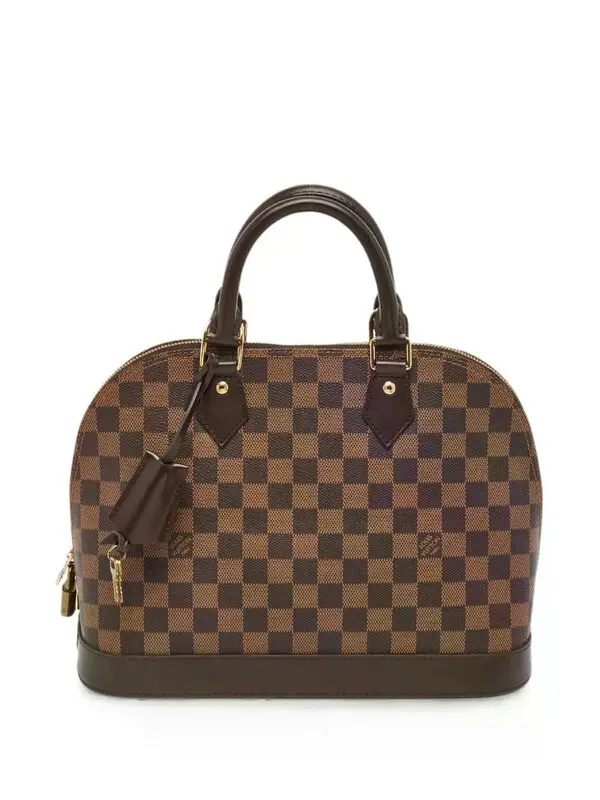 LOUIS VUITTON 2015 Pm Alma Damier Ebene Tote Bag