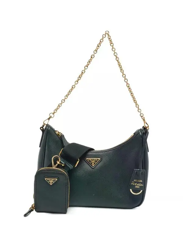 Prada Re-edition 2005 Saffiano Leather Shoulder Bag - Green