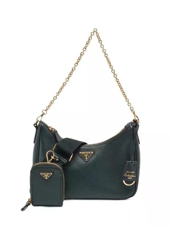Prada Re-edition 2005 Saffiano Leather Shoulder Bag - Green