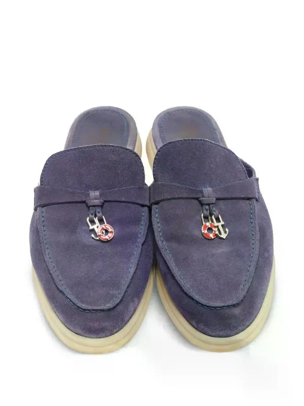 Loro Piana Suede Charms Walk Mules