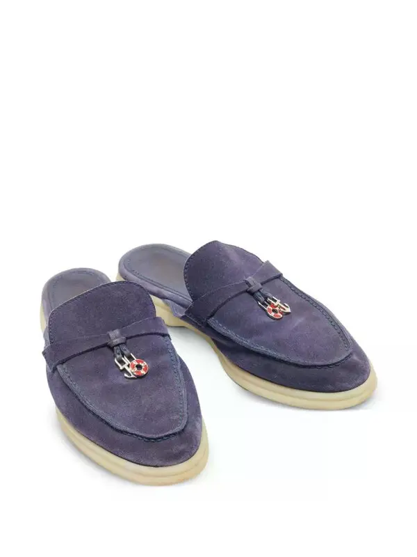 Loro Piana Suede Charms Walk Mules