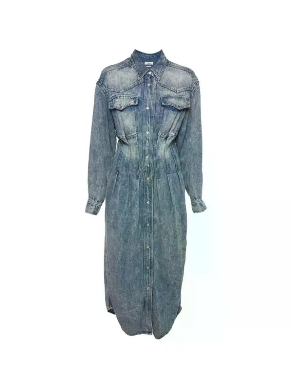 MARANT ETOILE Tomia Acid-wash Midi Dress - Blue