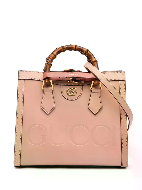 Gucci 2016-2026 Medium Calfskin Bamboo Diana Satchel - Neutrals