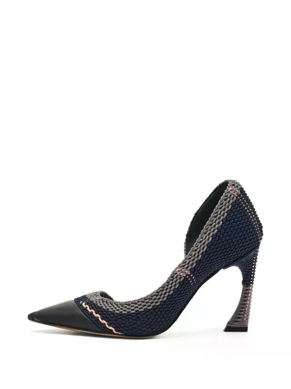 Dior Navy Woven D'orsay Pumps