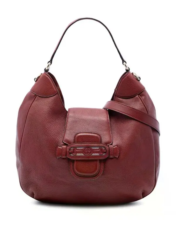 Gucci 2016-2026 Grained Calfskin Dressage Hobo Satchel - Red