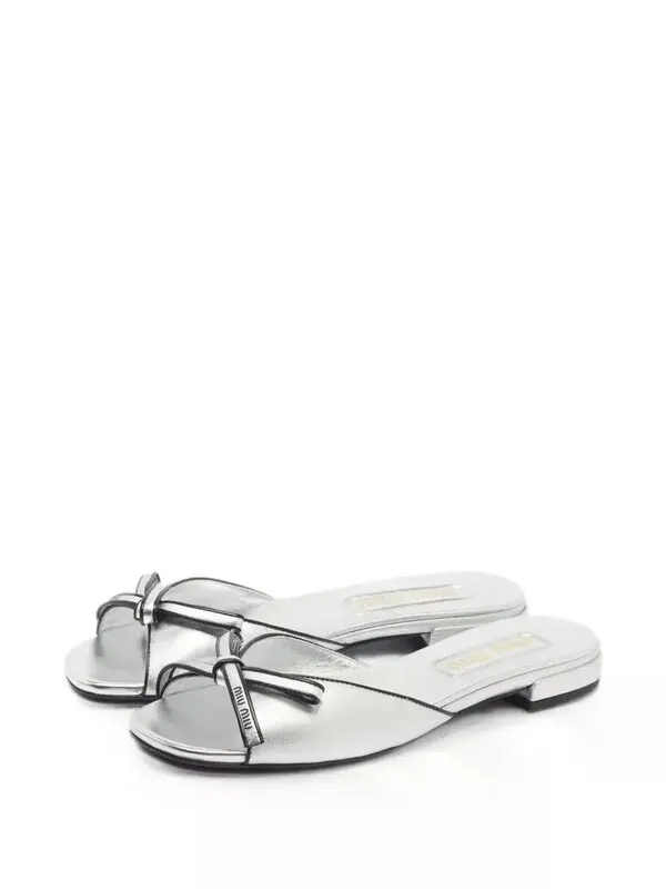 Miu Miu Mordore Bow Slide Sandals