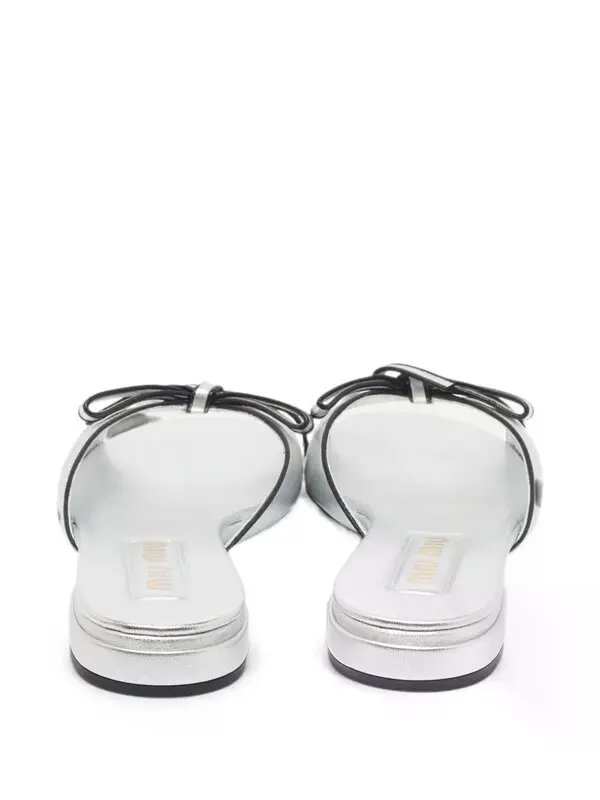 Miu Miu Mordore Bow Slide Sandals
