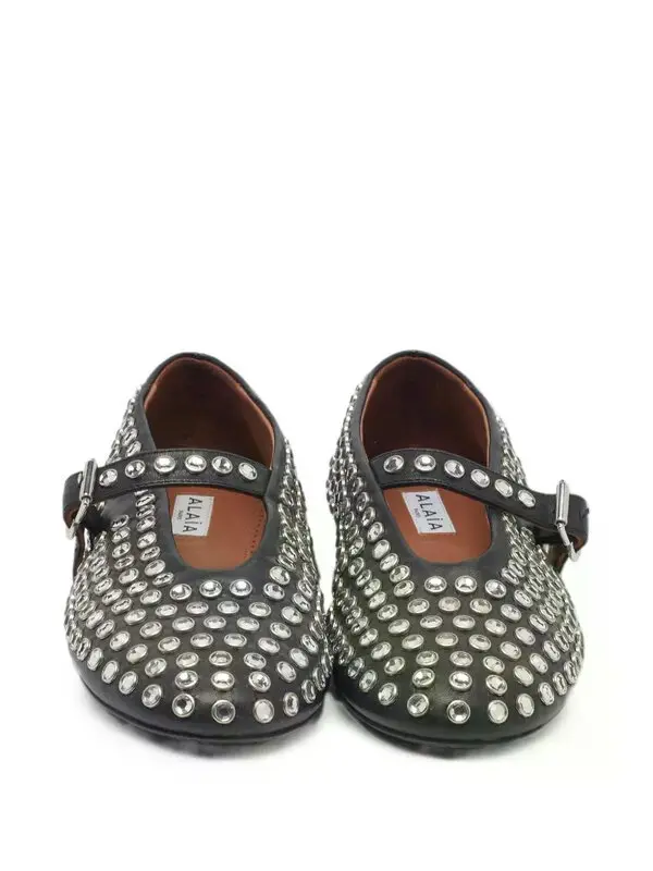 Alaïa Crystal-embellished Mary Jane Ballet Flats
