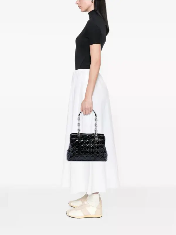 Dior Patent Cannage Lady Soft Shopping Tote Bag