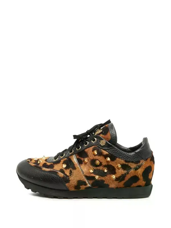 Balenciaga Leopard Print Studded Sneakers
