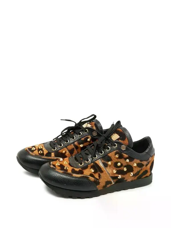 Balenciaga Leopard Print Studded Sneakers