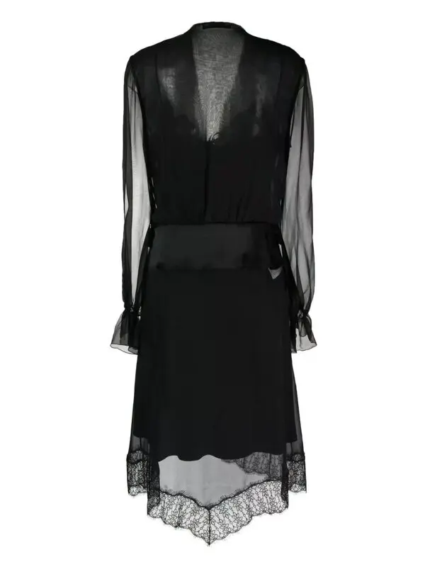 Alberta Ferretti Lace-trim Midi Dress