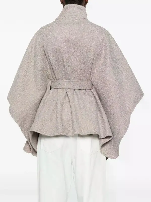 Liu Jo Logo Plaque Buttoned Cape - Grey
